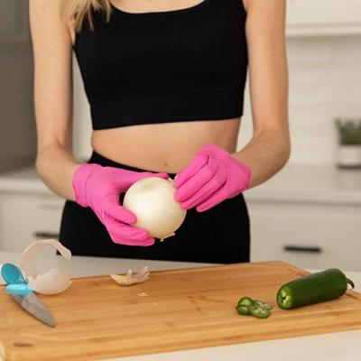 China Dark Pink Disposable Nitrile Gloves Powder Free 3 Mil Safety Exam Gloves for sale