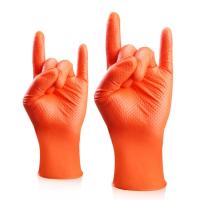 China Nitrile Diamond Pattern Oil Resistant Gloves Work Safety Custom Color Waterproof for sale