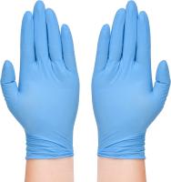 China Disposable Nitrile Gloves 6 Mil Blue Heavy Duty Latex Free Powder Free 100 Pcs Box for sale