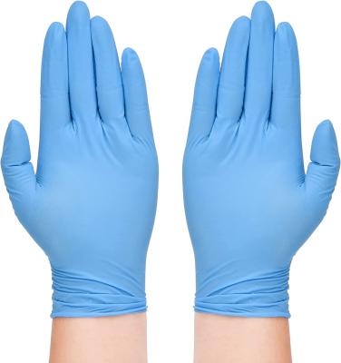 China Disposable Nitrile Gloves 6 Mil Blue Heavy Duty Latex Free Powder Free 100 Pcs Box for sale
