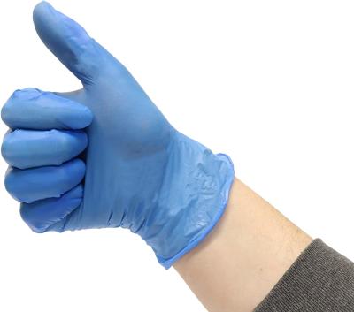 China Blue Nitrile Vinyl Blend Disposable Gloves 5mil Medium 1000 Count Powder Latex Free for sale