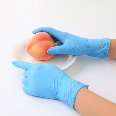 China Disposable Blue Nitrile Gloves Waterproof Oil Proof XS to XL 9.5 Inch Length for sale