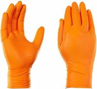 China 100% Pure Nitrile Gloves 5.5 mil Diamond Textured Cut Protection Black Latex Free for sale