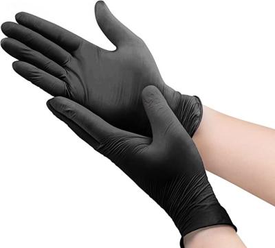 China Powder Free Black Nitrile Disposable Gloves 5 Mil Thick Sizes XS to XL for sale