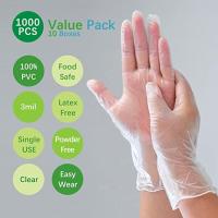 China Food Grade Disposable PVC Vinyl Gloves Transparent Powder Free 3 Mil Thickness S-XL for sale