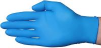 China Textured Blue Nitrile Exam Gloves 4 Mil Textured for sale