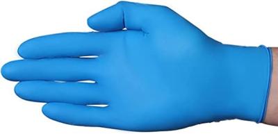 China Textured Blue Nitrile Exam Gloves 4 Mil Textured for sale