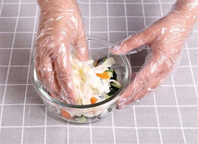 China Clear Disposable Polyethylene Plastic Food Prep Gloves M Size for sale