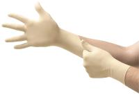 China MultiPurpose Disposable Latex Gloves Powder Free Natural Rubber 240mm Medical Exam for sale