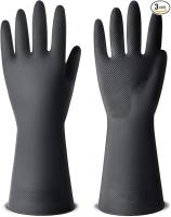 China 3 Pairs Reusable Latex Dishwashing Gloves Large 240mm Length Anti Slip Cleaning for sale