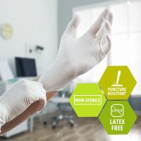 China Medpride Medical Exam Latex Gloves Medium Powder Free Box of 100 5 Mil Thickness for sale