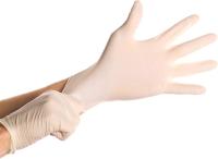 China Stretchable Safeguard Unisex Adult Latex Gloves Medium 240mm Length 0.10mm Thickness for sale