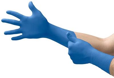 China Natural Rubber Disposable Latex Gloves Medical Exam Grade Long Cuff Powder Free 240mm Length for sale
