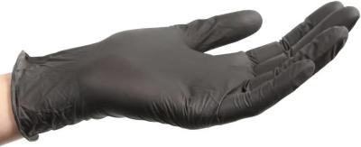 China Disposable Nitrile Gloves Chemical Resistant Powder-Free Latex-Free Black Large 4 Mil 240mm for sale
