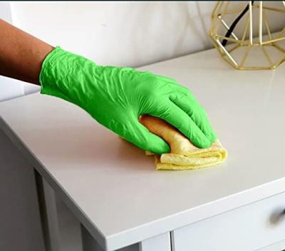 China Green Nitrile Disposable Gloves 3 Mil Medium Powder Latex Free Medical Exam Gloves for sale