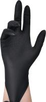 China Heavy Duty Black Industrial Nitrile Gloves Raised Diamond Texture Latex Free Medium 240mm Length for sale