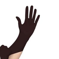 China Nitrile Vinyl Disposable Gloves Latex Free Powder Free Black 240mm Length XS XL for sale