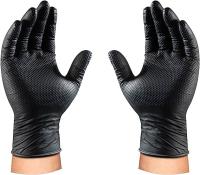 China Nitrile Disposable Latex Free Heavy Duty Rubber Gloves With Diamond Texture for sale