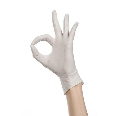 China Non Sterile Disposable Latex Examination Gloves White Powder Free Size XS-XL 240mm Length for sale