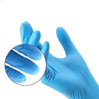 China Disposable Blue Nitrile Exam Gloves XL Powder Free Latex Free 240mm Length Food Grade Safe for sale