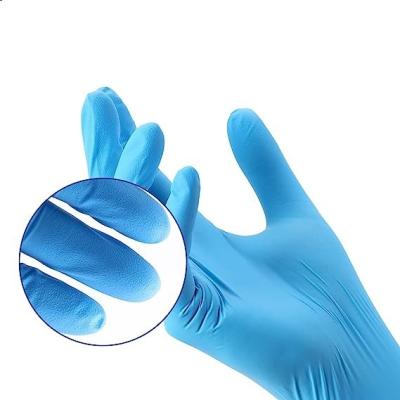 China Disposable Blue Nitrile Exam Gloves XL Powder Free Latex Free 240mm Length Food Grade Safe for sale