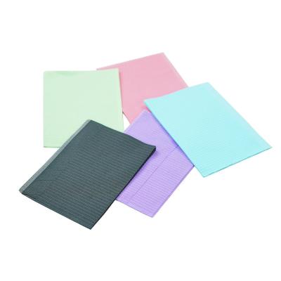 China Personalized Multi Colors Black 3 Ply Waterproof Dental Bibs 33x45CM for sale
