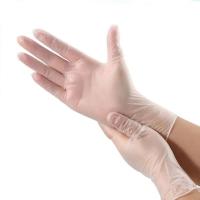 China No Textured Work Protection Customized Logo Clear Blue Powder Free Vinyl Gloves for sale