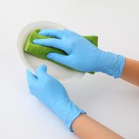 China Disposable Blue Nitrile Vinyl Blend Gloves Textured Powder Free Sizes XS-XL 100pcs per Box for sale