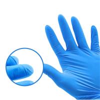 China 100% Nitrile Single-Use Powder Free Disposable Gloves 100Pcs per Box Blue Dark Blue for sale