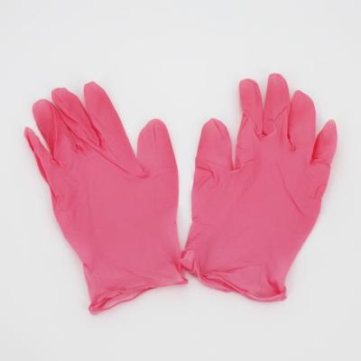 China Pink Powder Free PVC Disposable Gloves 300mm Length Industrial Grade AQL 4.0 for sale