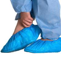 China Non Slip Medical Nonwoven 40gsm Disposable Shoe Covers Blue Green White 17x41cm for sale