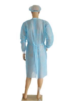 China Disposable Isolation Gown 50gsm Non Woven Medical Surgical Gown with Elastic Cuff for sale
