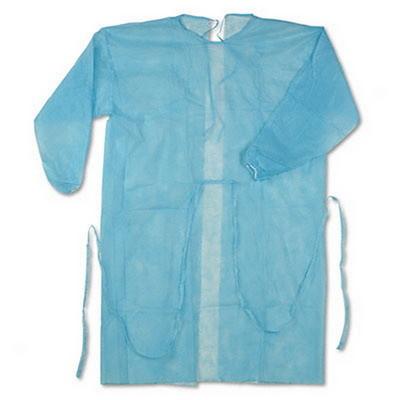 China Non Sterile Disposable Medical 50gsm Non Woven Surgical Isolation Gown with Long Sleeves for sale