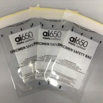 China 95kPa Biohazard Specimen Transport Bag 150mm x 240mm for Dangerous Goods Air Transport for sale
