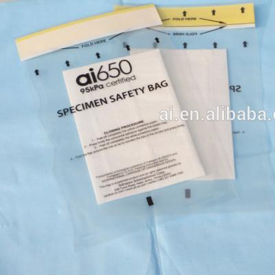 China LDPE 95kPa Biohazard Specimen Transport Bags 150mm x 240mm for Pathology for sale