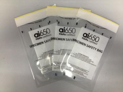 China Class II Hospital Pathology Biohazard Ziplock Bag 95 kPa 150x240mm for sale
