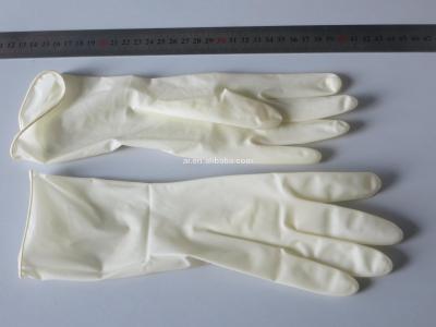 China Disposable Surgical Latex Gloves 240mm Length CE ISO Certified Powdered Exam Gloves for sale