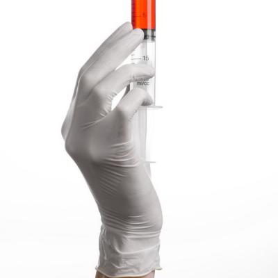 China Disposable Latex Examination Gloves Medical Safe Powdered 240mm Length CE ISO for sale