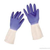 China Natural Latex Industrial Work Gloves Non Slip Flocklined 50g 30cm Yellow for sale