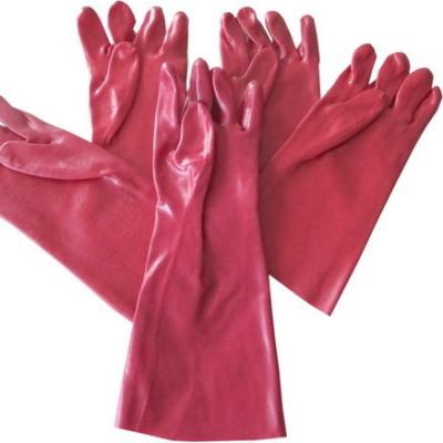 China Natural Latex Household Gloves Cotton Lined 30cm Length Sizes S to XL for sale