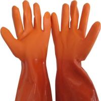 China Natural Latex Household Cleaning Gloves Silicone Waterproof 30cm Length Sizes S to XL for sale