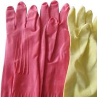China Natural Latex Household Cleaning Gloves Silicone Waterproof 30cm Length Sizes S to XL for sale