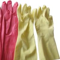 China Natural Latex Household Cleaning Gloves Silicone Waterproof 30cm Length Sizes S to XL for sale