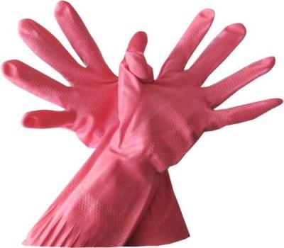 China Natural Latex Household Cleaning Gloves 30cm Length Flocklined Rubber Gloves Sizes S-XL for sale