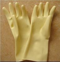 China Natural Latex Household Cleaning Gloves 30cm Length Flocklined Rubber Gloves Sizes S-XL for sale