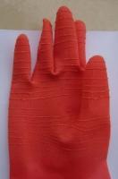 China Natural Latex Household Cleaning Gloves 30cm Length Flocklined Rubber Gloves Sizes S-XL for sale