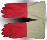China Natural Latex Household Cleaning Gloves 30cm Length Flocklined Rubber Gloves Sizes S-XL for sale
