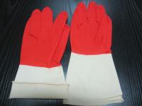 China Natural Latex Household Cleaning Gloves 30cm Length Flocklined Rubber Gloves Sizes S-XL for sale