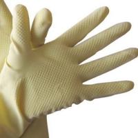 China Natural Latex Household Gloves Flocklined 30cm Length Yellow Orange Red Pink S-XL for sale