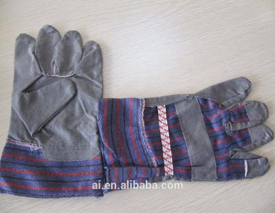 China Cow Split Leather Driver Work Gloves Suede Palm 10.5 Inch Safety Cuff for sale